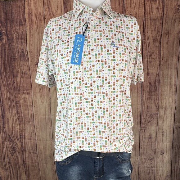 Rhoback | Shirts | Rhoback Performance Polo The Colada Mens Medium ...